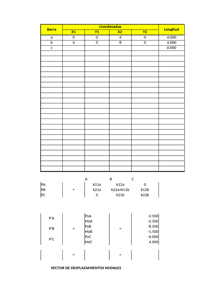 Matriz de Rigideces Vigas - Ejer. 1 | PDF | Ingeniería mecánica | Mecánica