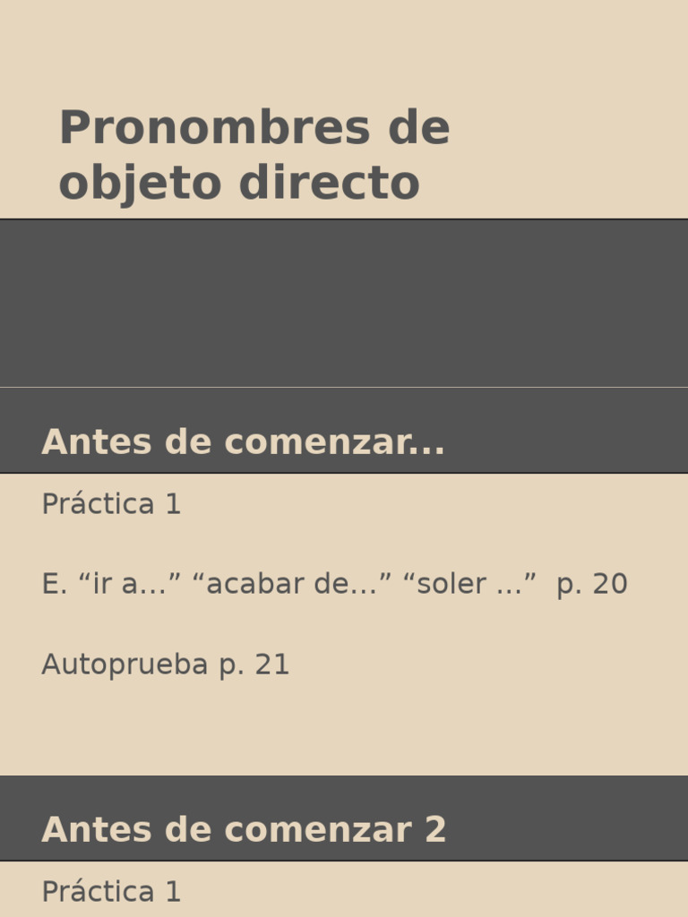 111 Pronombres de Complemento Directo | PDF