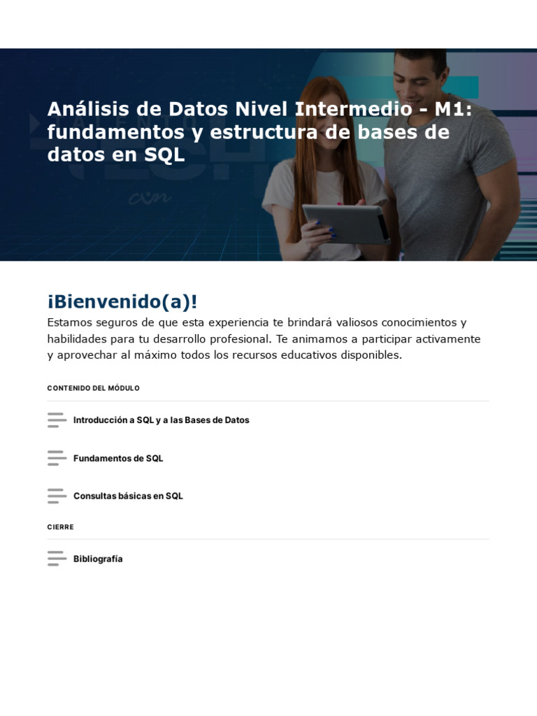 analisis-de-datos-nivel-intermedio-m-1-fundamentos-y-estructura-de-bases-de-datos-en-sql | PDF ...