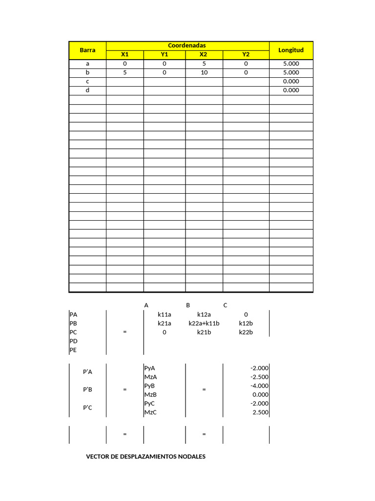 Matriz de Rigideces Vigas - Ejer. 2 | PDF | Ingeniería mecánica | Mecánica