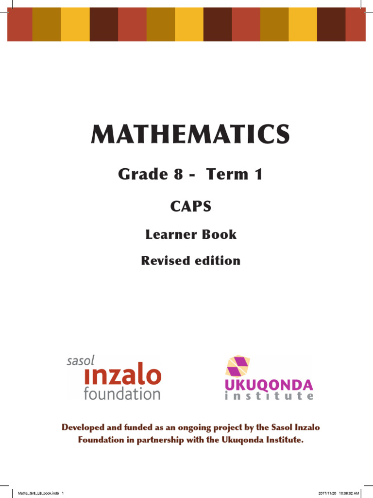 Math Gr8 Learner Book Term 1 | PDF | Multiplication | Creative Commons