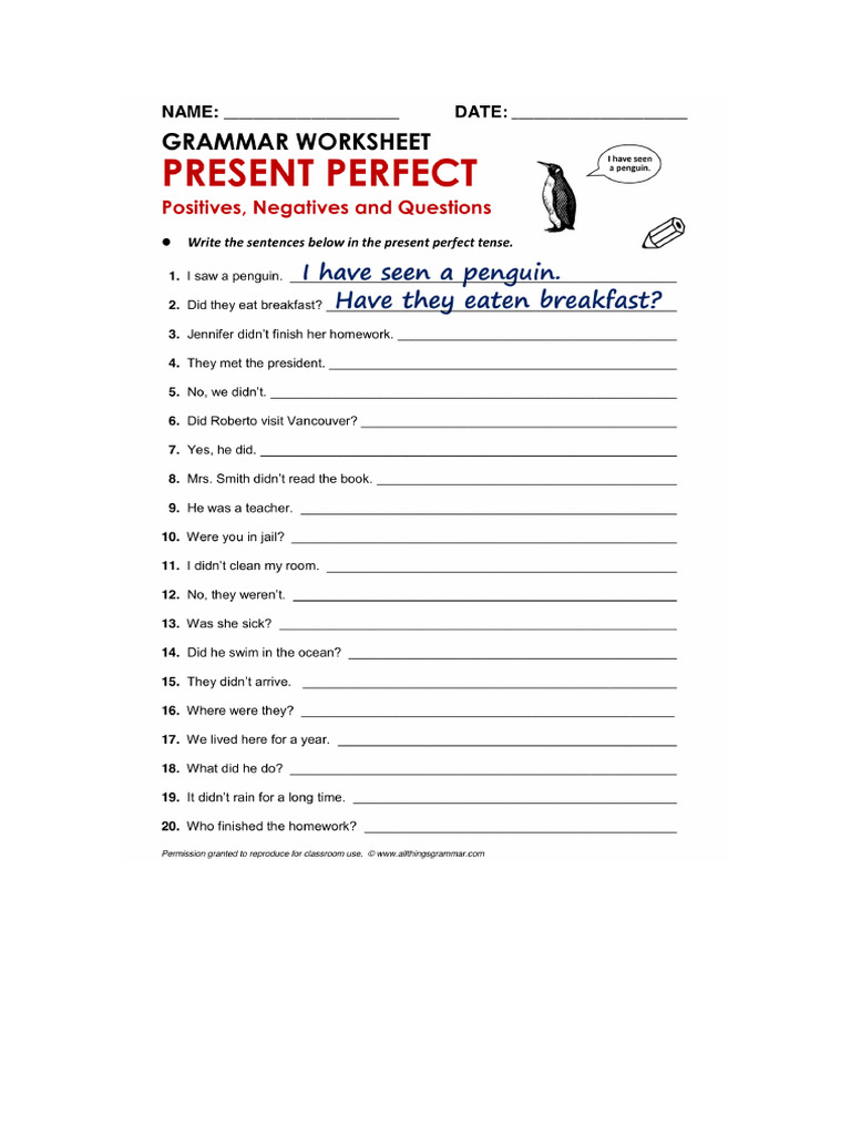 Present Perfect 6 | PDF