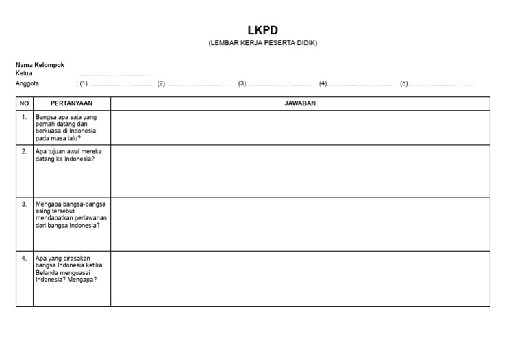 2. LKPD 1. Modul Ajar IPAS Latar Belakang Kedatangan Bangsa-bangsa Asing Ke Indonesia.pdf | PDF