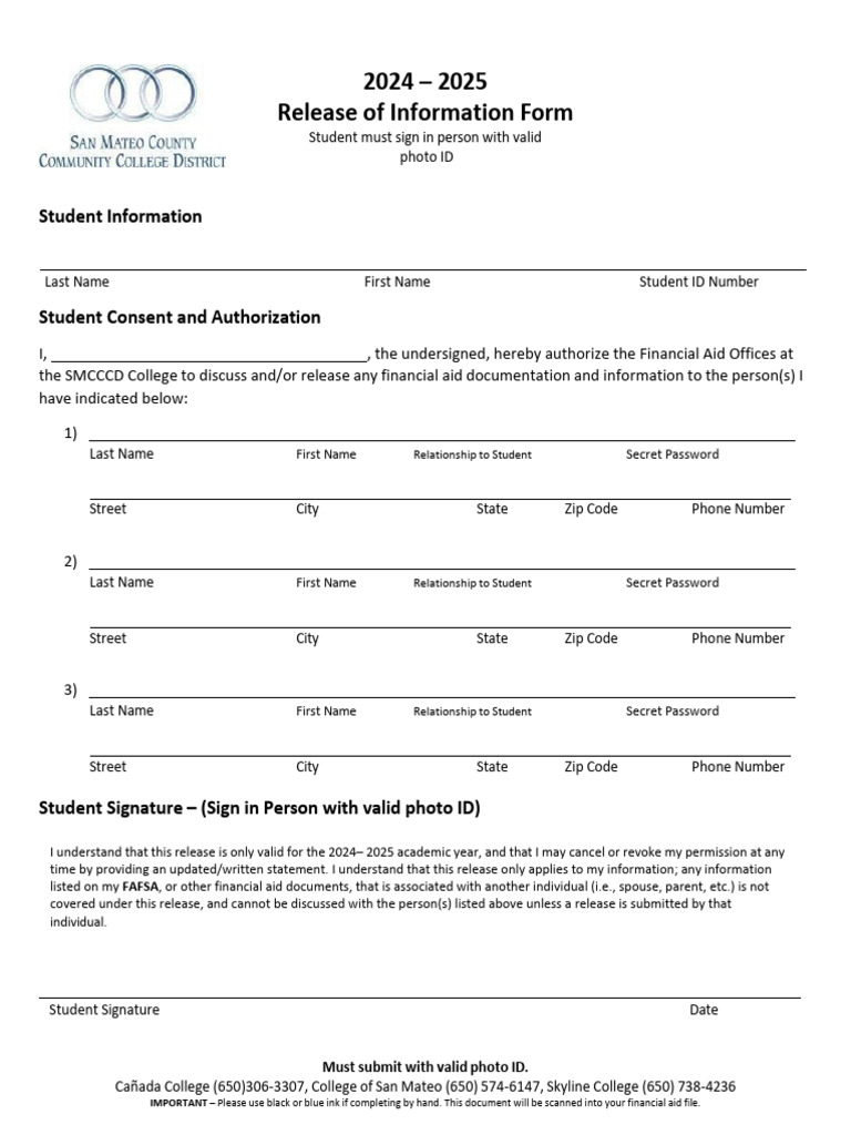 Financial Aid Release Form 2024-2025 | PDF | Zip (File Format)