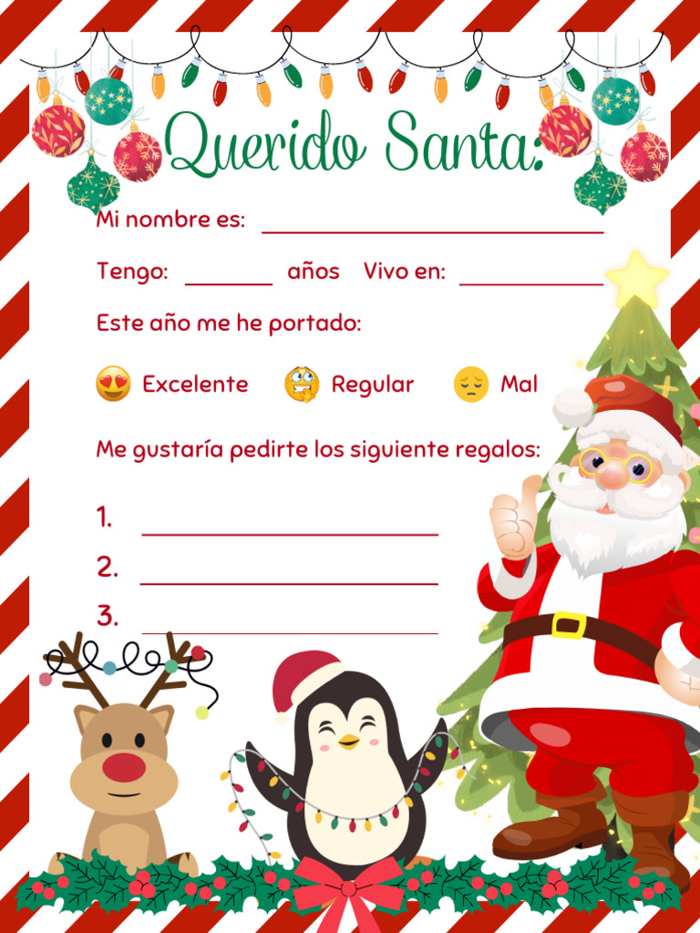 Carta a Santa: Regalos y Comportamiento | PDF