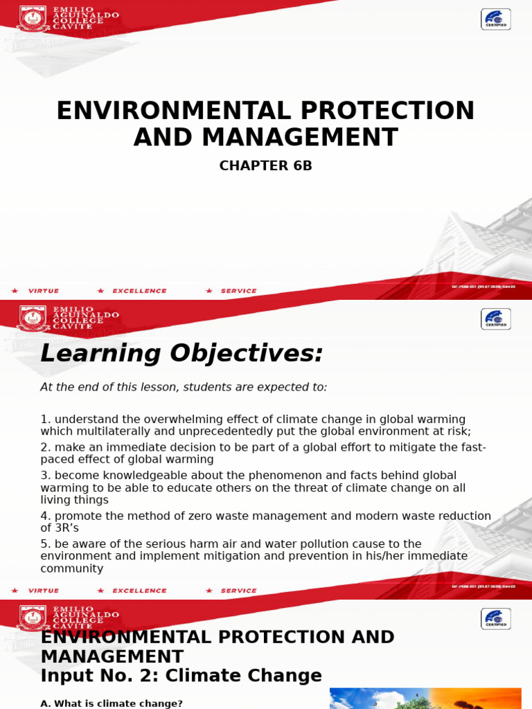 Chapter 6b Environmental Protection and Management | PDF | Climate Change | Greenhouse Gas
