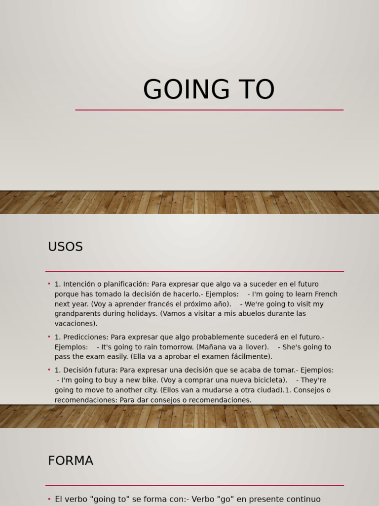 Usos y Formación de "Going To" | PDF