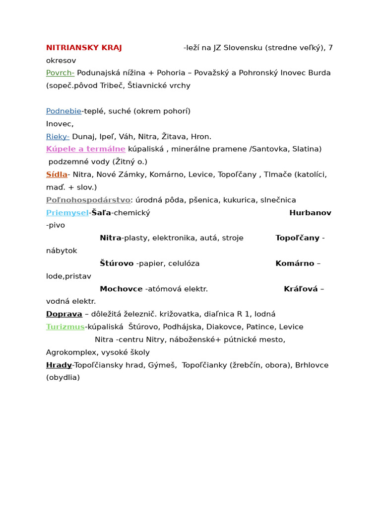 Nitriansky Kraj | PDF