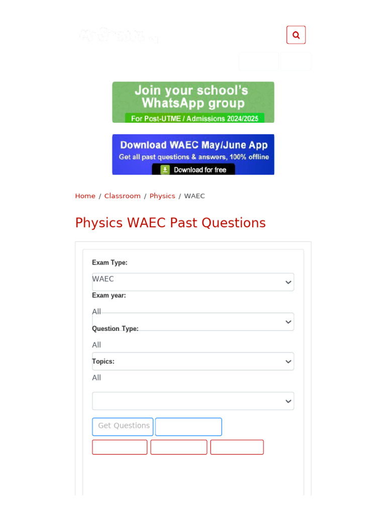 Physics WAEC Past Questions - Myschool (1) 907 | PDF | Oscillation ...