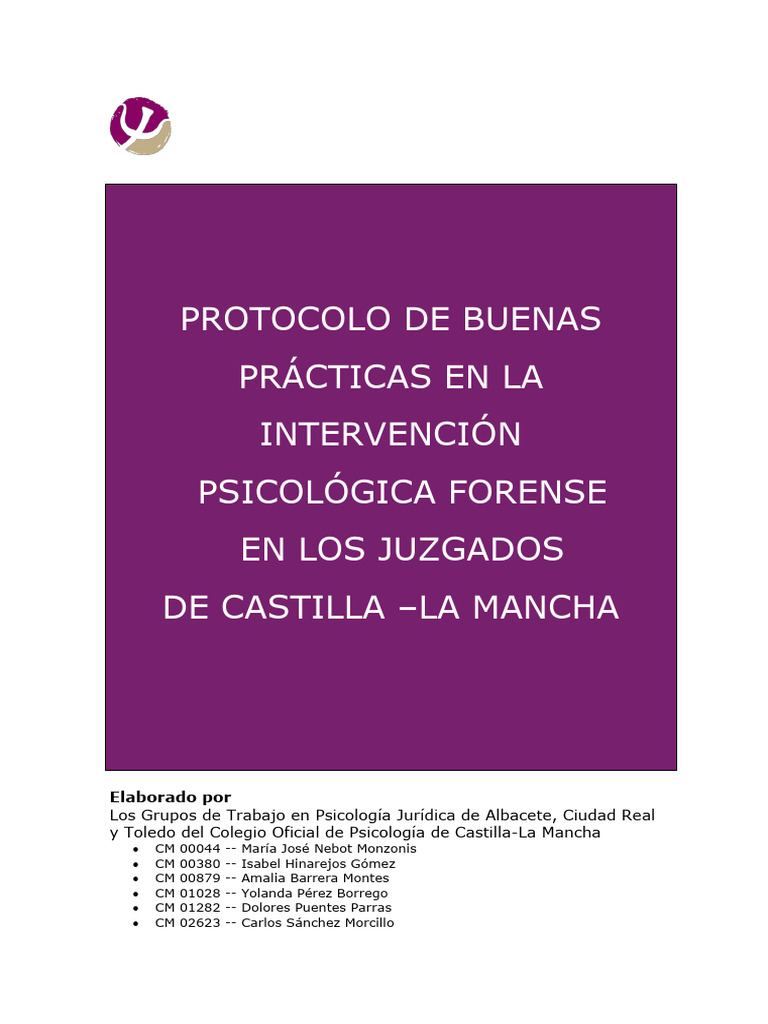 Protocolo de Buenas Practicas en La Intervención Psicológica Forense | PDF | Escala de ...