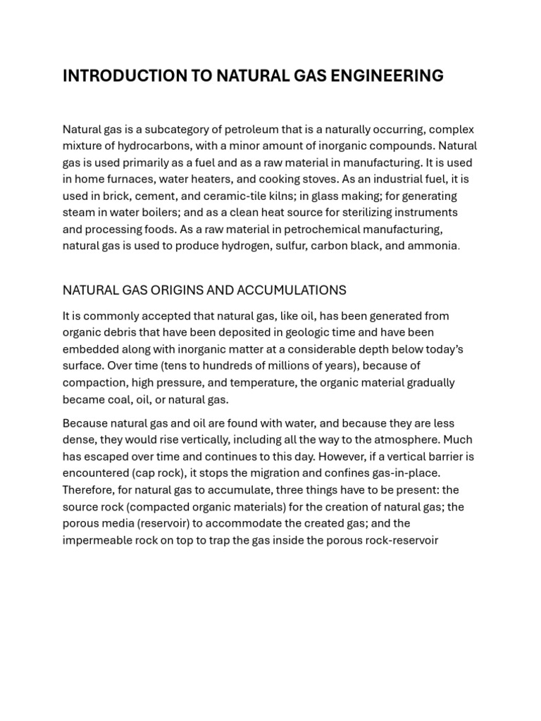 Natural Gas Engineering Overview | PDF | Combustion | Natural Gas