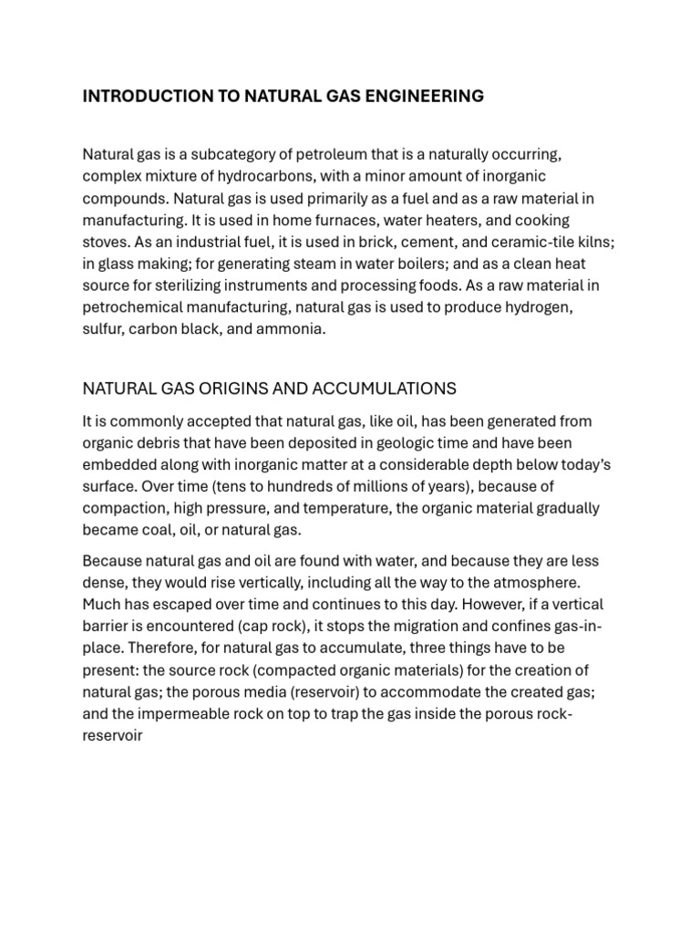Introduction to Natural Gas Engineering | PDF | Natural Gas | Combustion