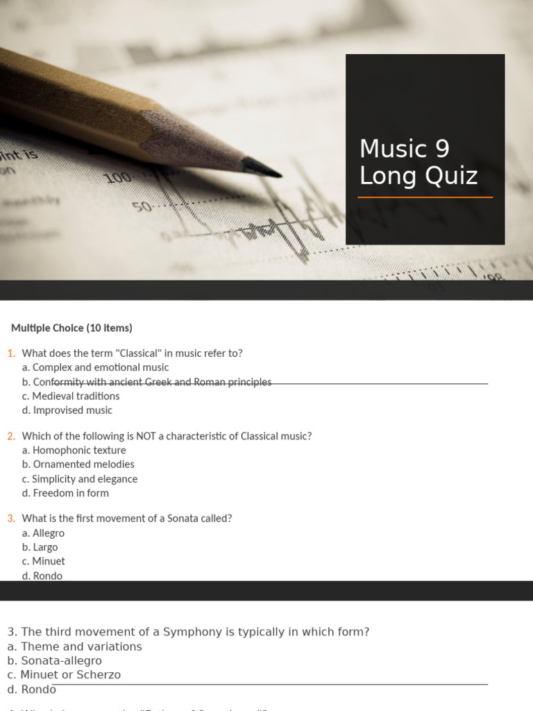 Music 9 Long Quiz 2nd Quarter | PDF | Classical Period (Music ...