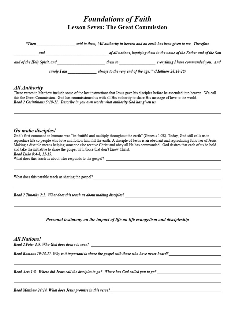 discipleship-lesson-7 | PDF | Disciple (Christianity) | Jesus