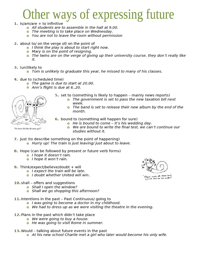 Other Ways of Expressing Future - Grammar | PDF
