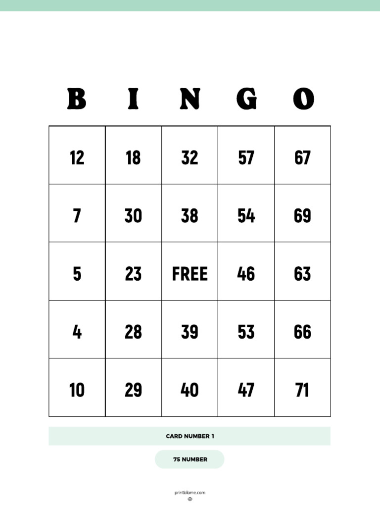 Free Printable Bingo Cards 75 PrintBlame Version 1 1 | PDF