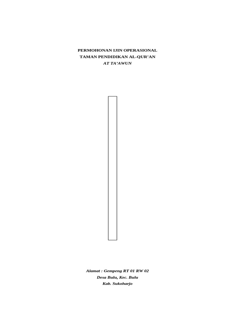 Pengajuan Ijin Operasional TPQ | PDF