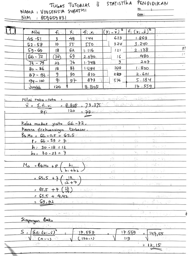 Tugas Tutorial II - Statistika Pendidikan | PDF