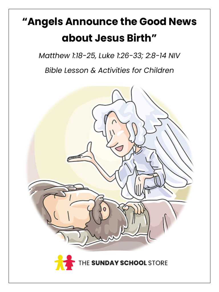 Angels Announce The Good News About Jesus Birth - Matthew 1 Luke 1 ...