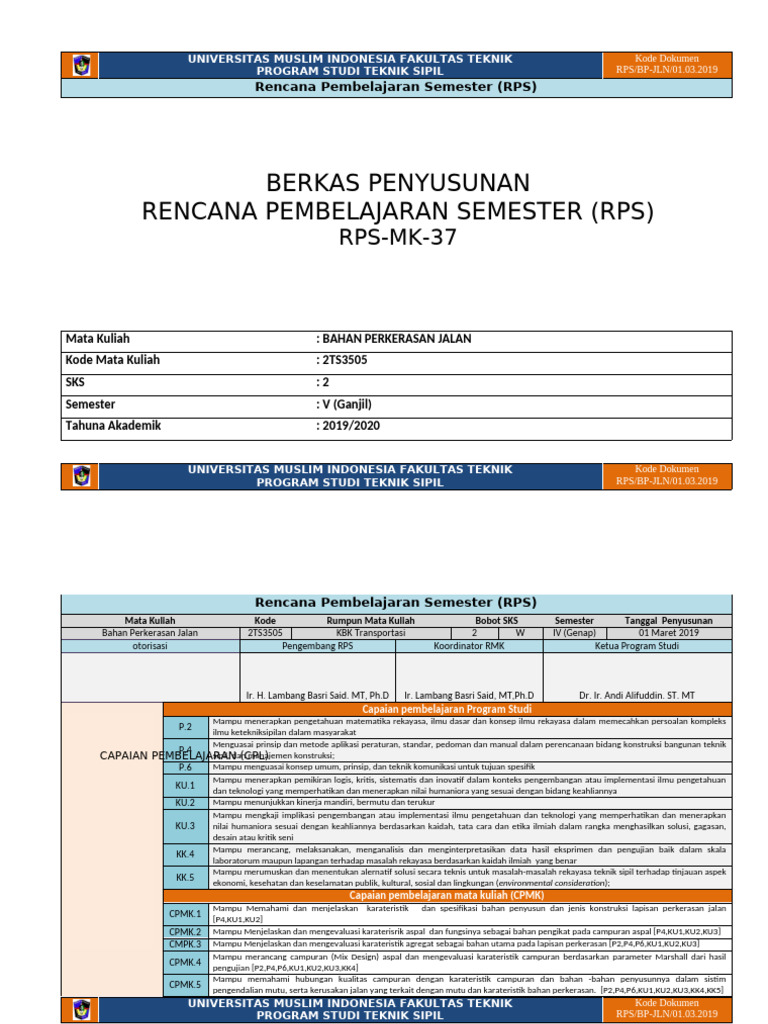 RPS Bahan Perkerasan Jalan | PDF