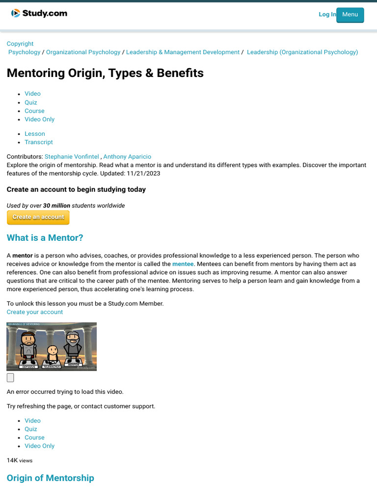 MentoringOrigin, Types&Benefits LessonStudy - Com 1733819693654 | PDF ...