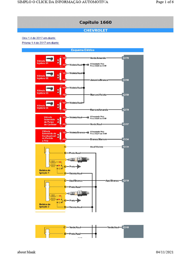 Esquema Eletrico Onix 2017 | PDF