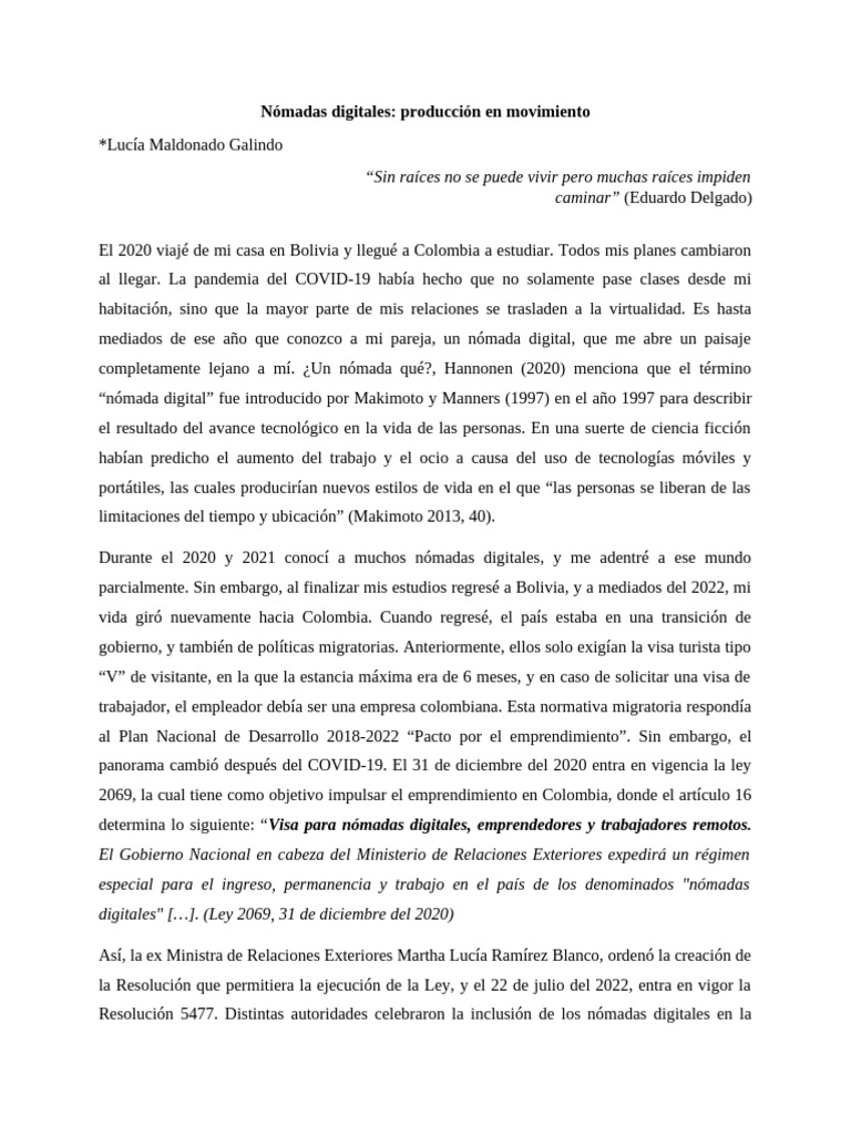 Nómadas Digitales: Producción en Movimiento | PDF | Nómada | Humano