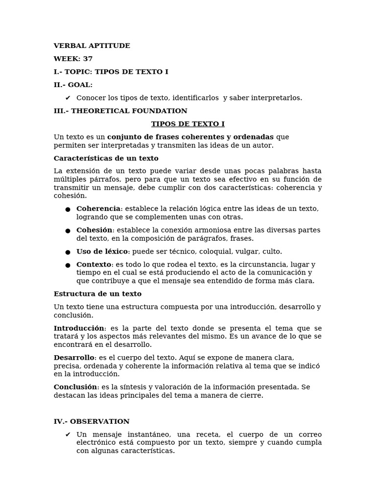 Tipos de Texto: Guía de Estudio | PDF