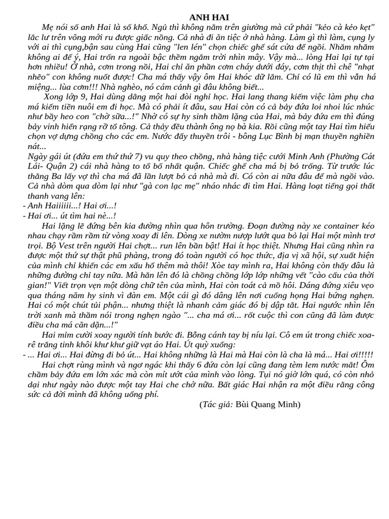 TRUYỆN NGẮN- ANH HAI | PDF