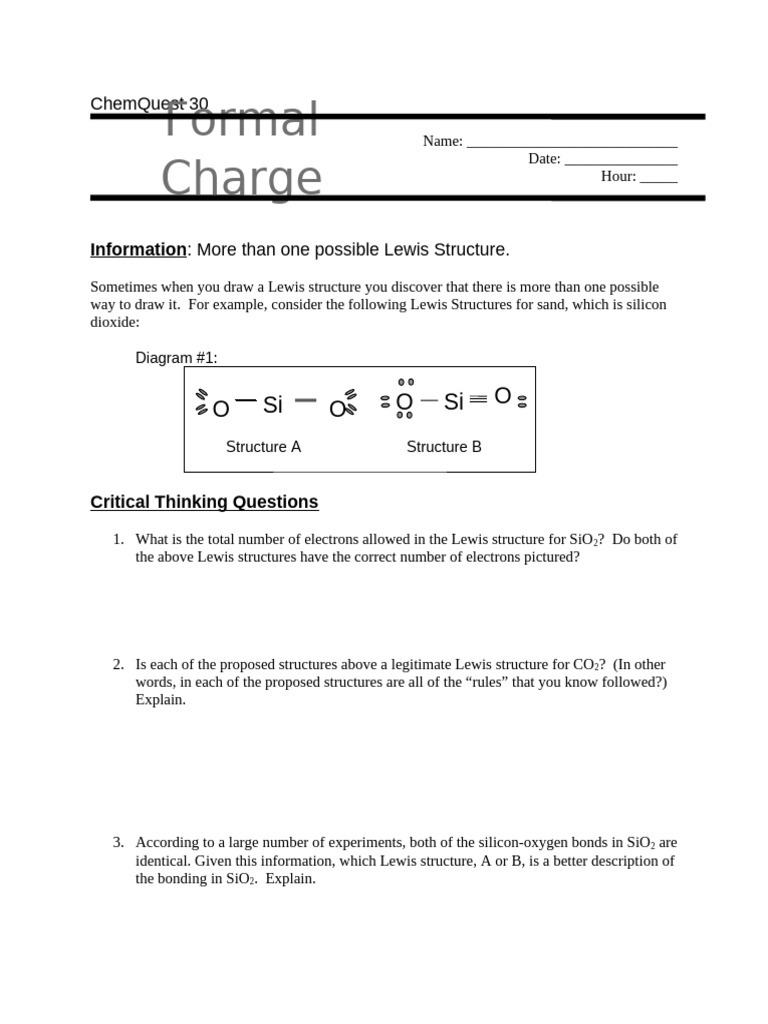 Understanding Lewis Structures and Formal Charges | PDF | Silicon ...