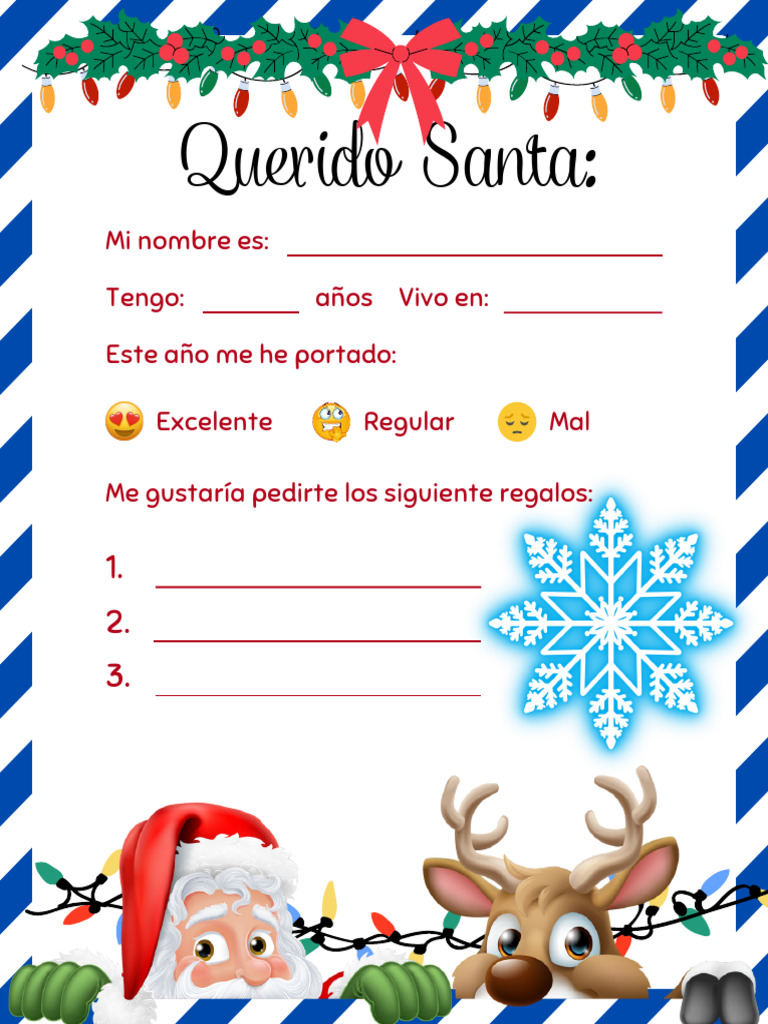 Carta a Santa: Lista de Regalos | PDF
