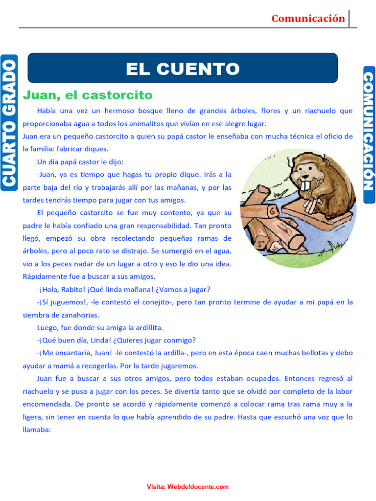 El Cuento Para Cuarto Grado De Primaria Pdf