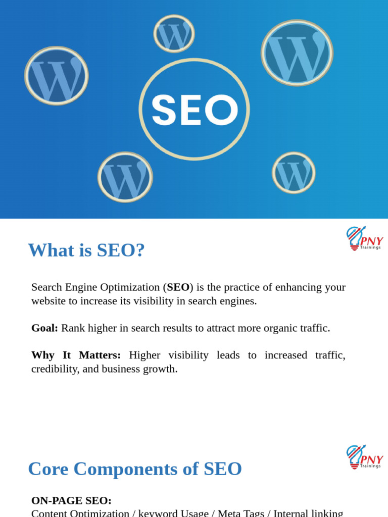 SEO Basics and WordPress Setup Guide | PDF | Word Press | Search Engine Optimization