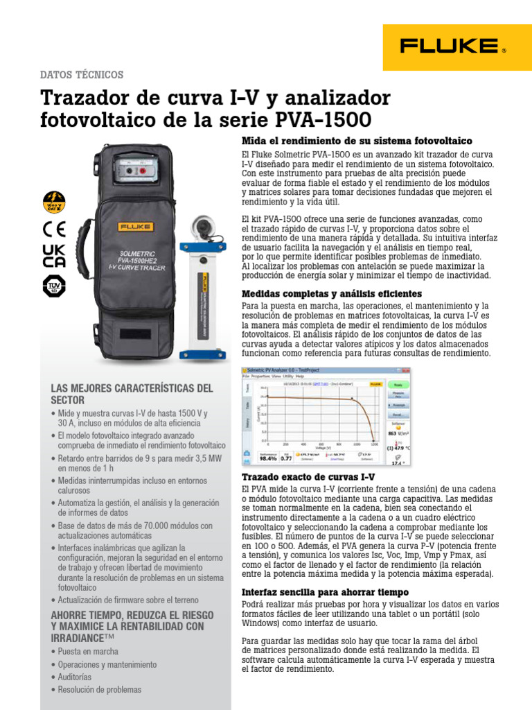 FLK 240032 Es Global Solmetric PVA 1500 PV Analyzer Ds W | PDF ...