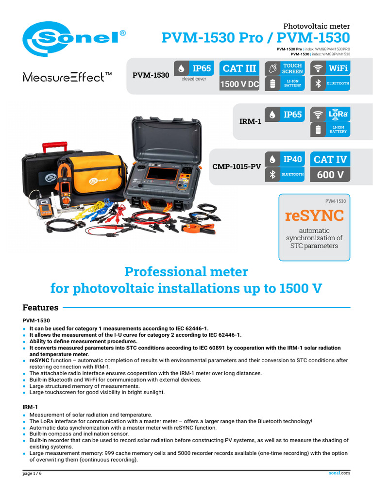Datasheet PVM-1530 EN v1.00 | PDF | Photovoltaics | Electrical Connector