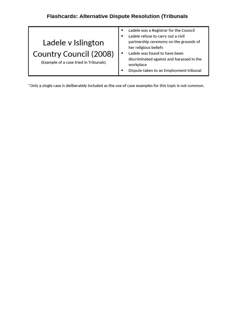 Ladele v Islington: Tribunal Case Study | PDF