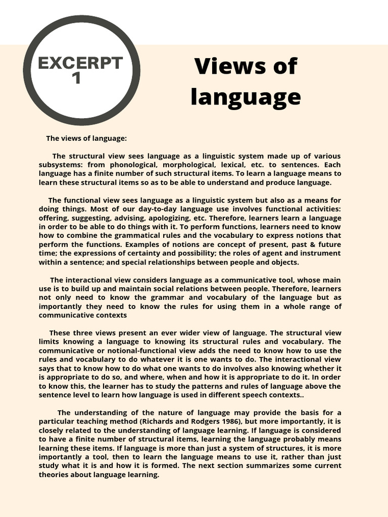 Views of Language (1) Unit 2 | PDF | Language Acquisition | Vocabulary