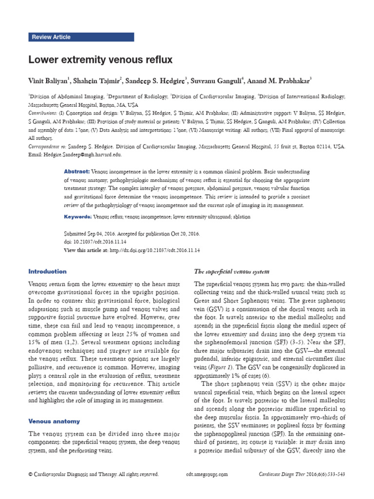 Understanding Lower Extremity Venous Reflux | PDF | Vein | Varicose Veins