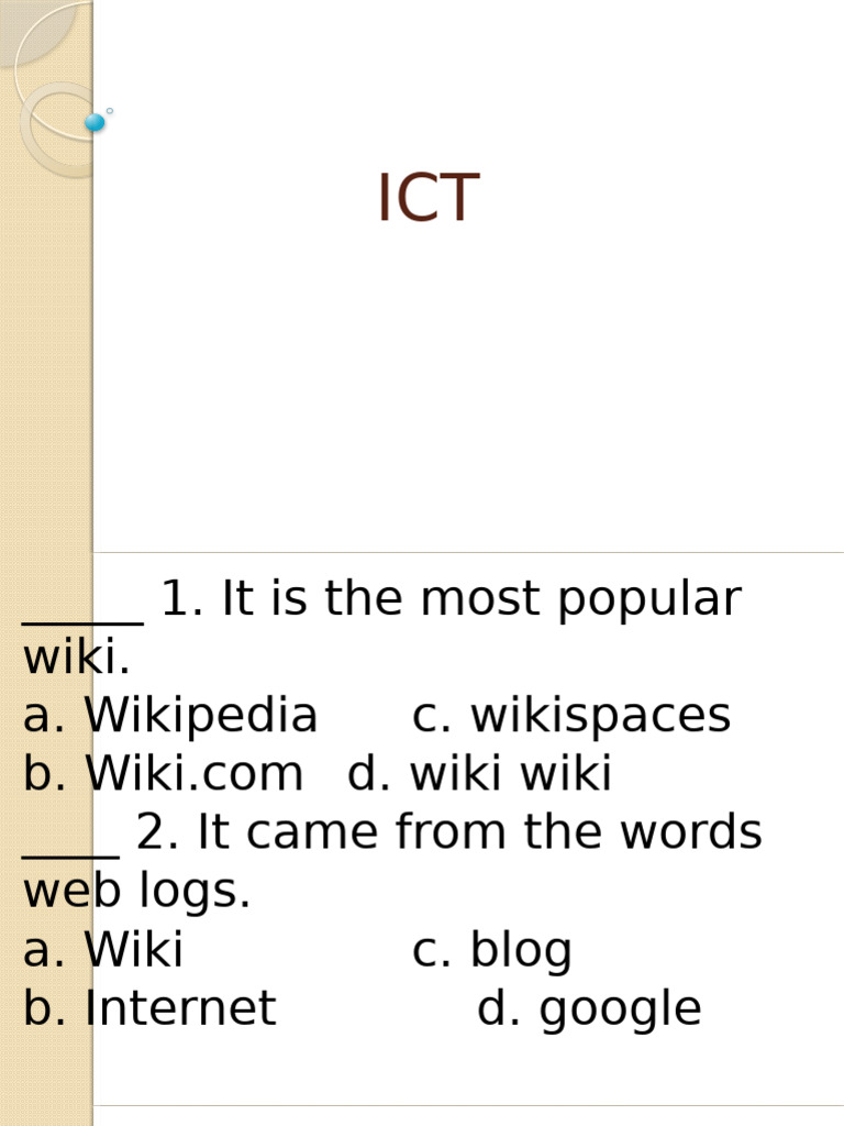 ICT TEST | PDF