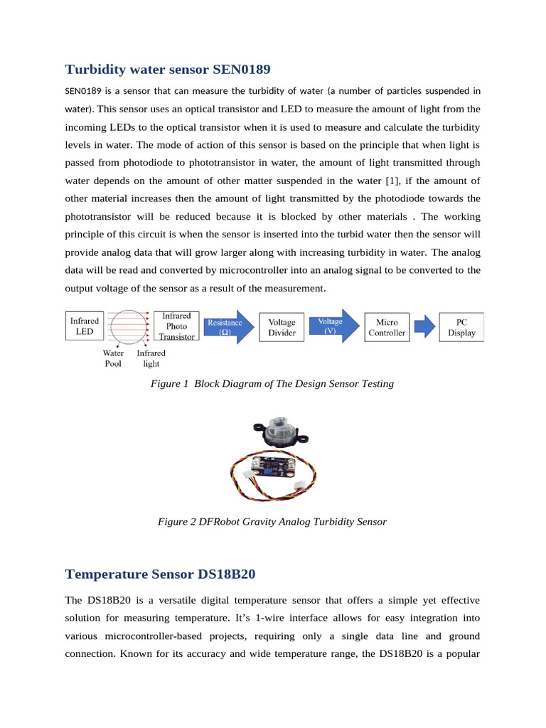 Turbidity water sensor SEN0189 | PDF