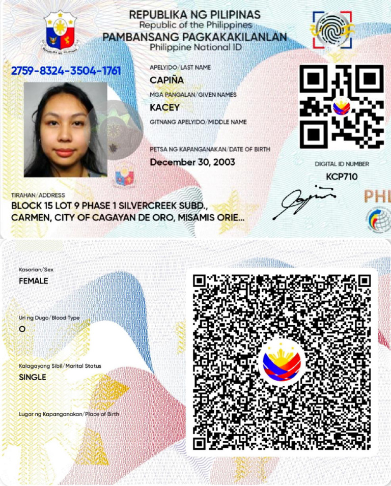Philippine National ID Details | PDF