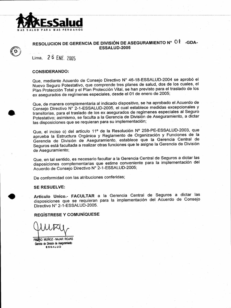 2. RESOLUCIÓN 0001 GDA 2005 | PDF