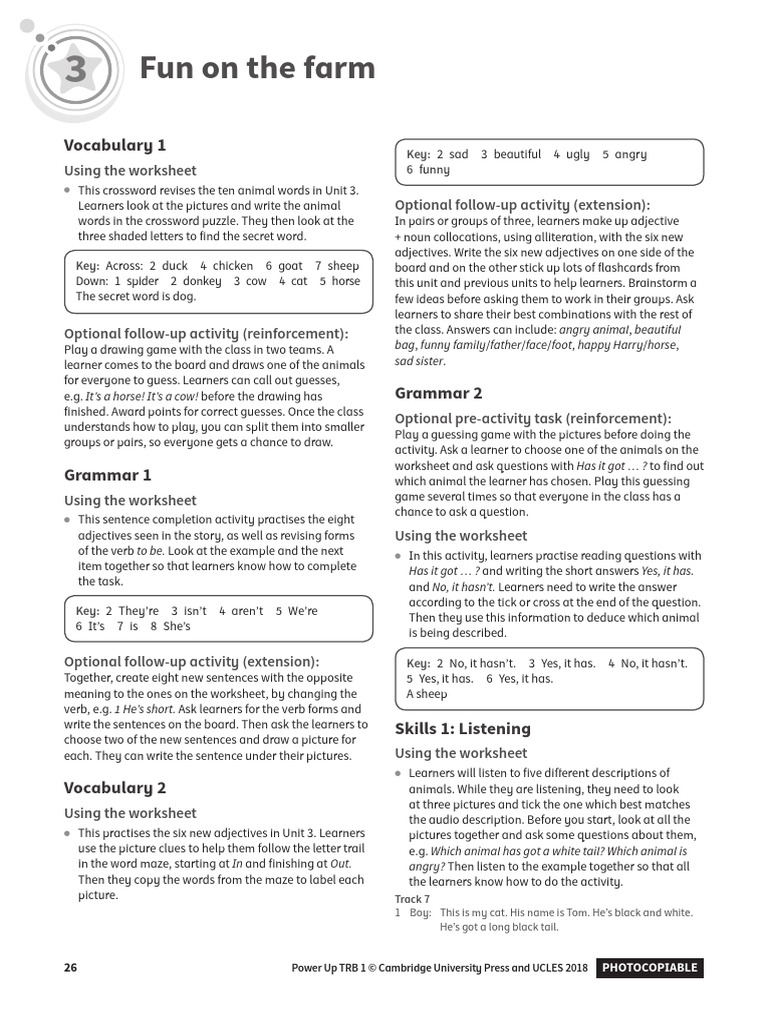 Power_Up_L1_TRB 26 | PDF | Linguistic Typology | Syntax