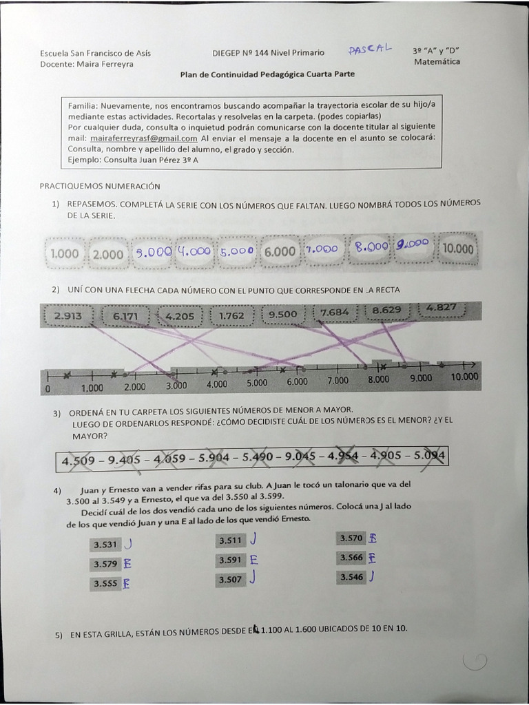 Matemática, 3A, Pascal Marfil, Tabla Pitagorica | PDF