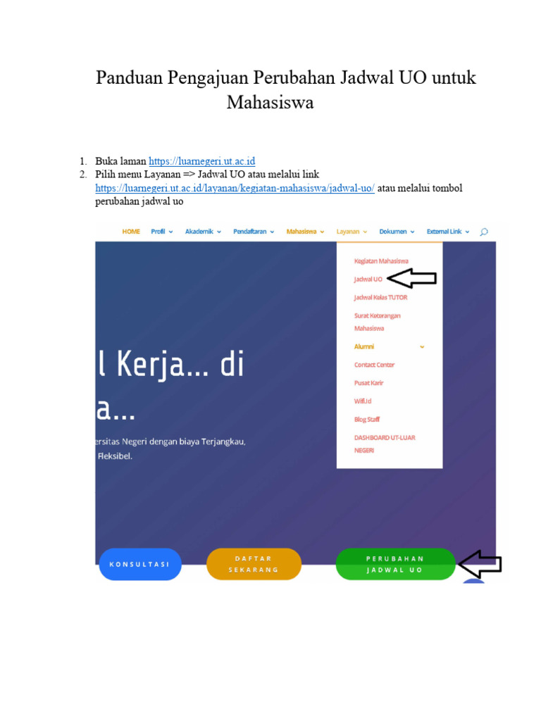 Panduan Perubahan Jadwal UO | PDF