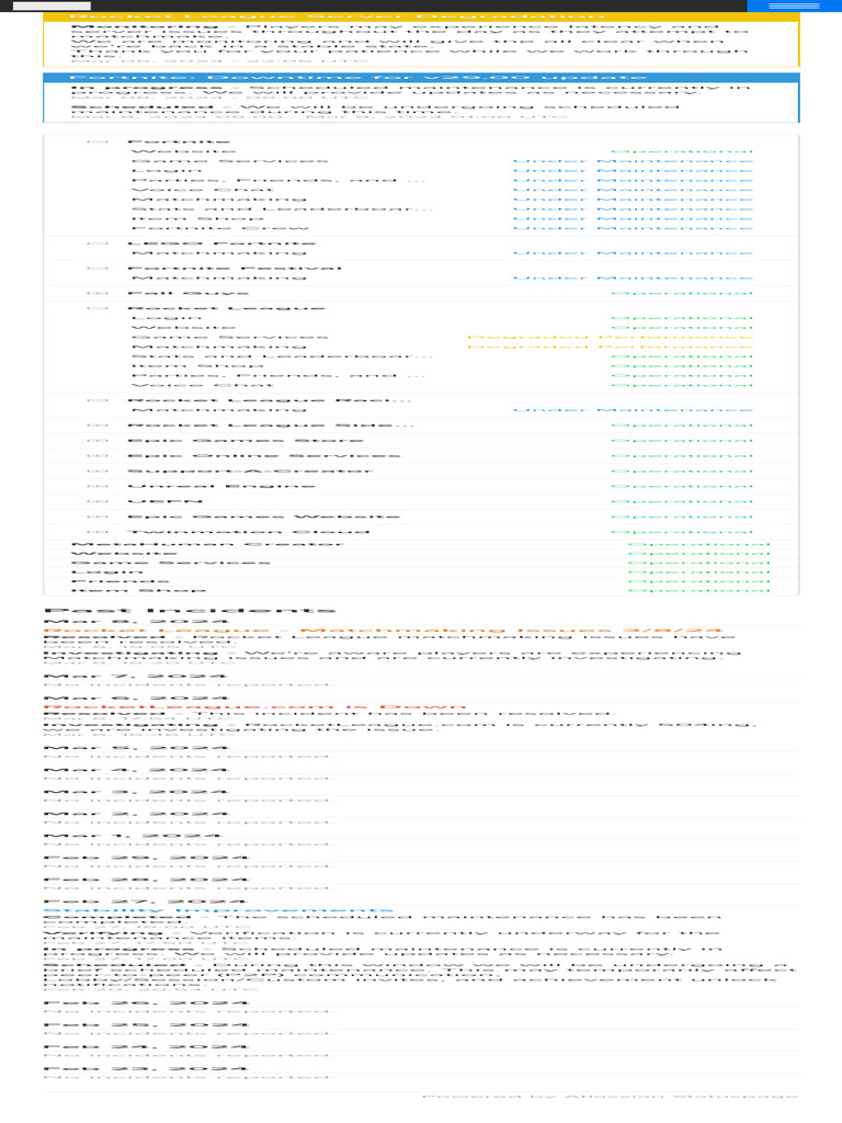 Epic Games Status Update: March 2024 | PDF | Computing