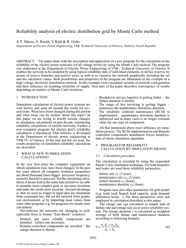 Distr Monte Carlo | PDF | Reliability Engineering | Simulation