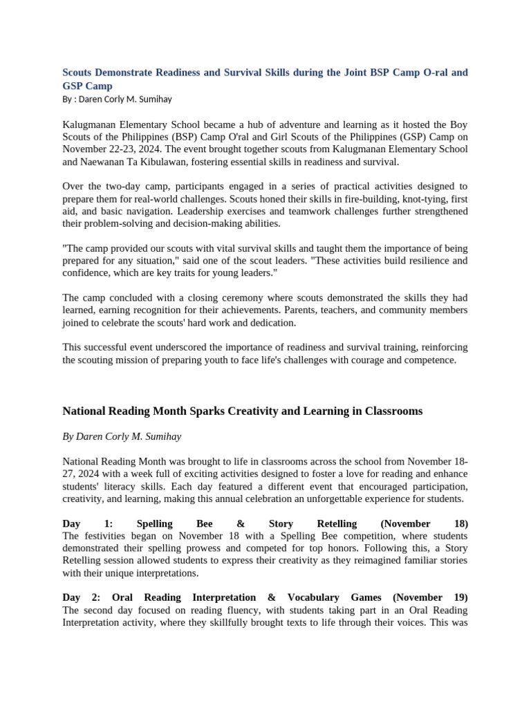 Scouts Demonstrate Readiness and Survival Skills during the Joint BSP ...