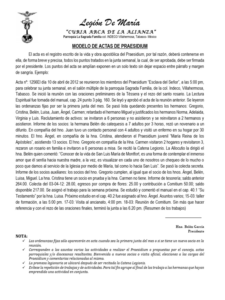 Ejemplos de Actas para Praesidium | PDF