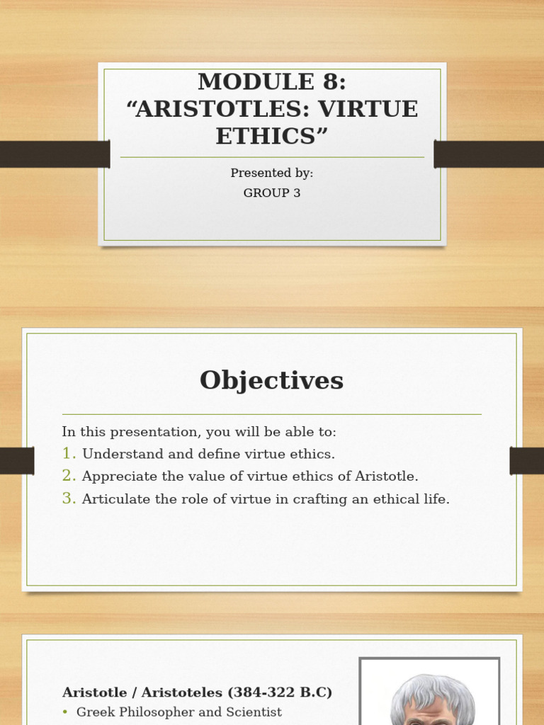 Group 3 Aristotles Virtue Ethics | PDF | Aristotle | Virtue